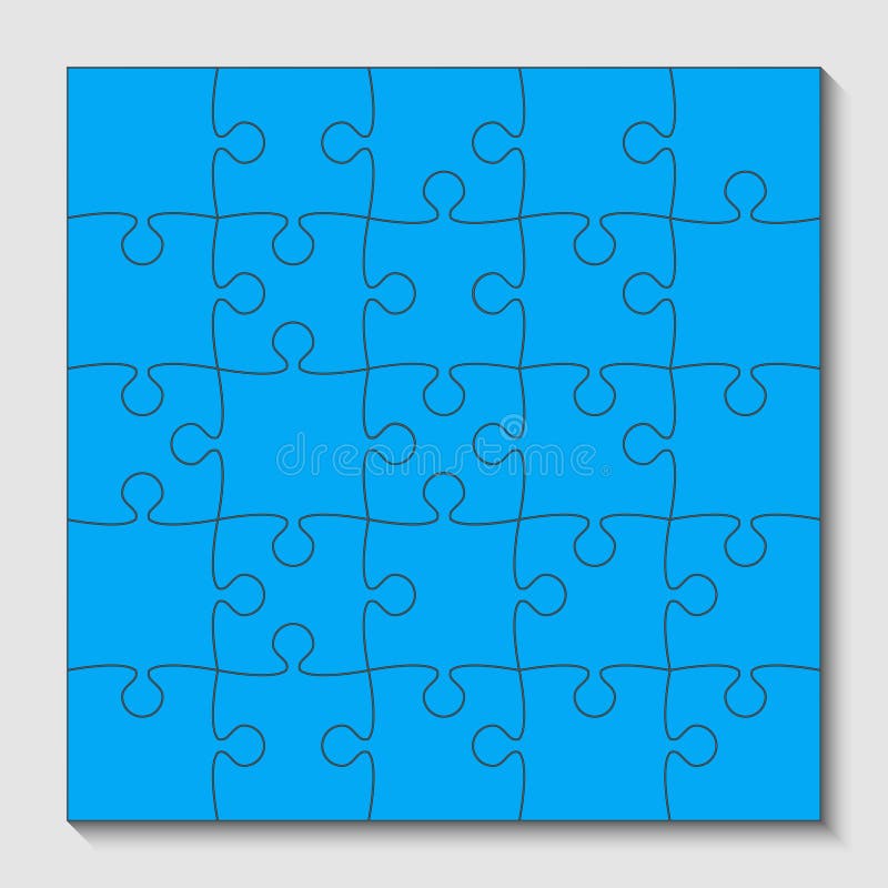 25 Blue Puzzle Pieces - JigSaw - Vector Stock Vector - Illustration of ...