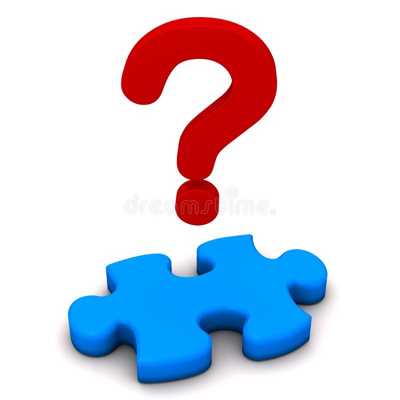 Question mark over jigsaw stock illustration. Illustration of element ...