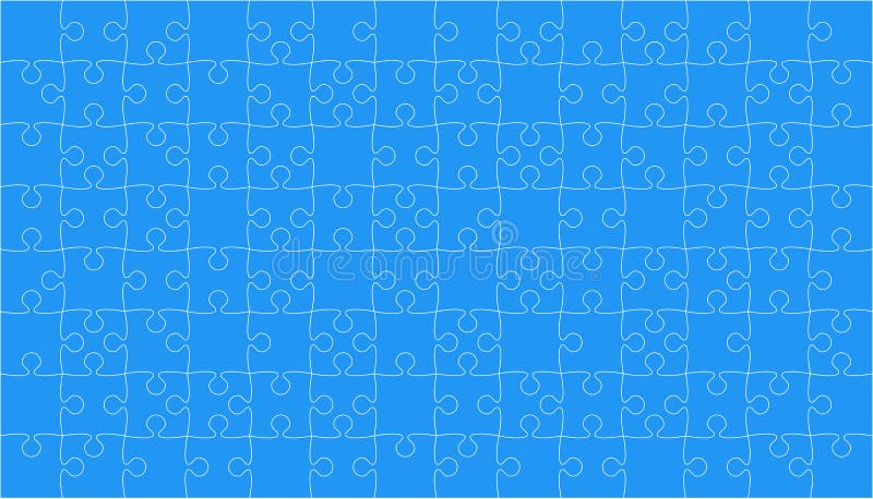 Blue Puzzles Pieces Jigsaw - Vector Background. Stock Vector ...