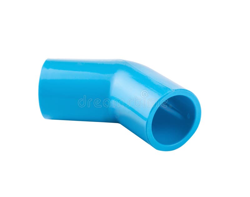 Blue Pvc Pipe Connection Isolated on White Stock Image - Image of ...