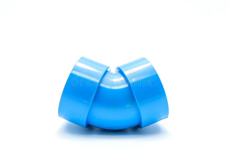 Blue Pvc Pipe Connection with Valve Isolated on White Stock Image ...