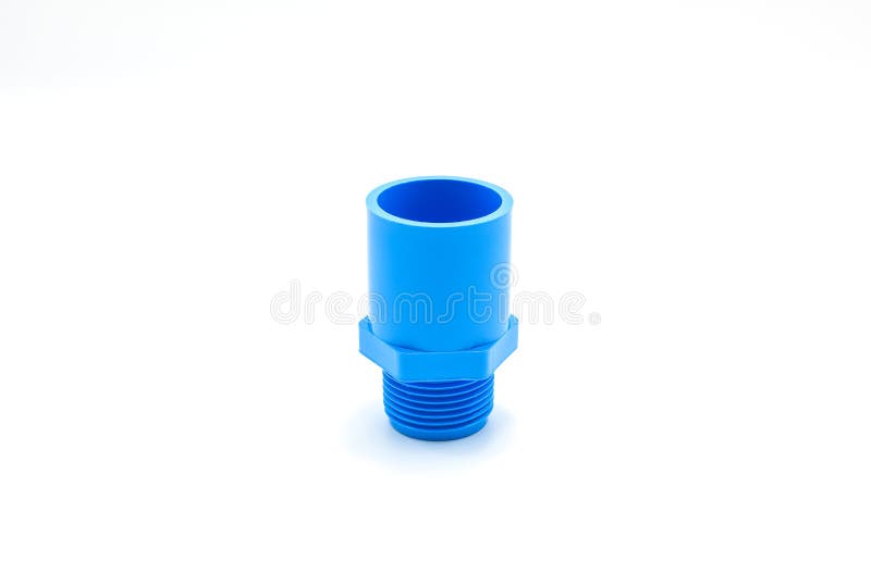 Blue Pvc Pipe Connection with Valve Isolated on White Stock Photo ...