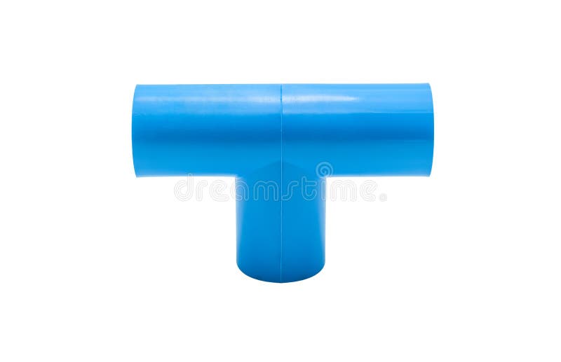 Blue Pvc Pipe Connection with Valve Isolated on White Stock Image ...