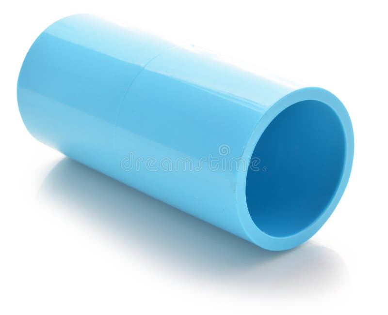 Blue Pvc Pipe Connection on White Stock Photo - Image of industrial ...