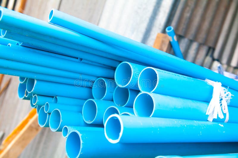 Blue PVC Tubes stock image. Image of potable, plastic - 41362771