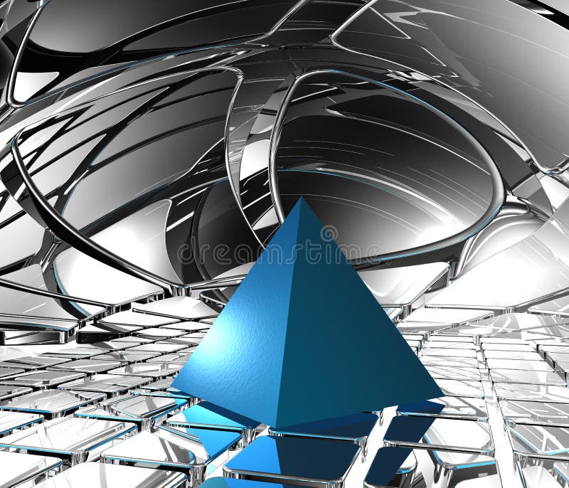 Blue pyramid stock illustration. Illustration of geometry - 28500737