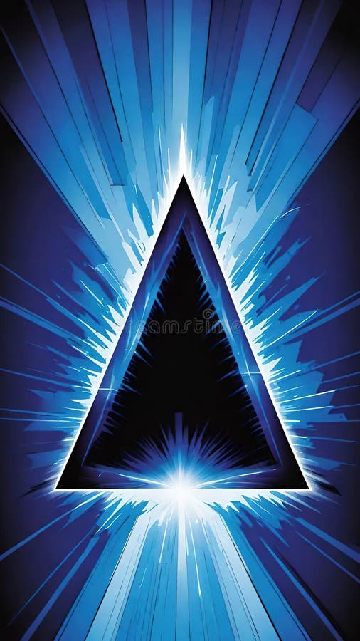 Blue Pyramid Light.the Digital Art.a Glowing Blue Pyramid in the Center ...