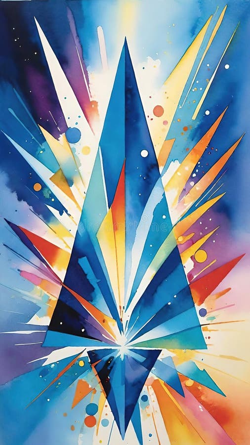 Blue Pyramid Light.the Digital Art.a Glowing Blue Pyramid in the Center ...