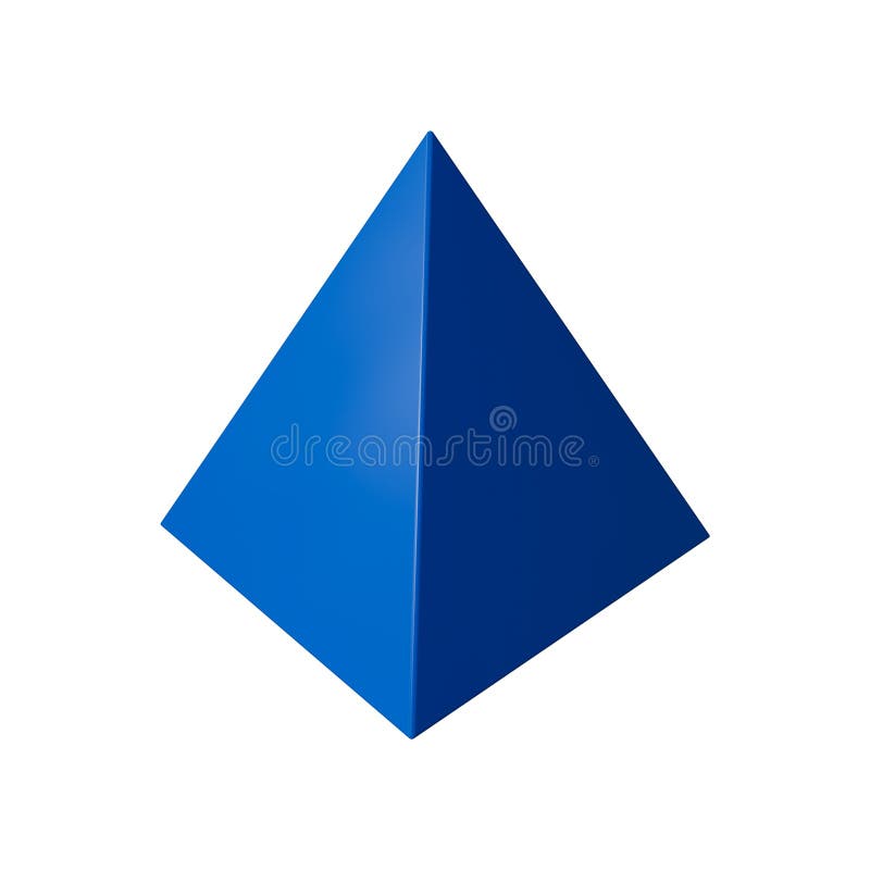 Blue Pyramid in Perspective on White Background Stock Illustration ...