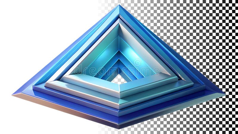 Blue Pyramid Shape, Geometric Pyramid, 3D Pyramid, Modern Shape and ...