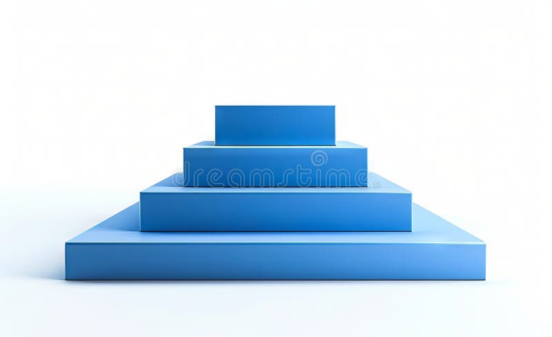 A Blue Pyramid with Three Steps on Top Stock Photo - Image of design ...