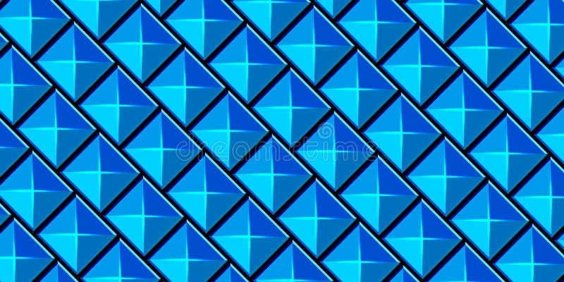 Blue Pyramids, Geometric Mesh Background. Dark Blue Horizontal Backdrop ...