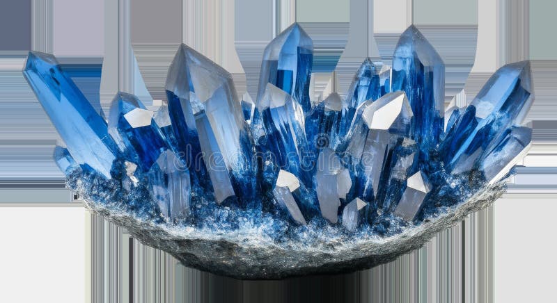 Blue Quartz Crystal Cluster with Hexagonal Prisms, Geological Beauty ...