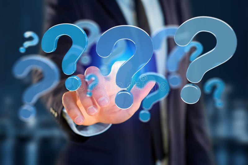 Blue Question Mark Displayed on a Futuristic Interface - 3d Rend Stock ...