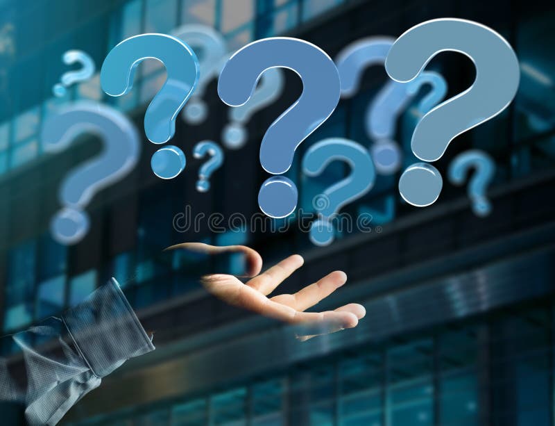 Blue Question Mark Displayed on a Futuristic Interface - 3d Rend Stock ...
