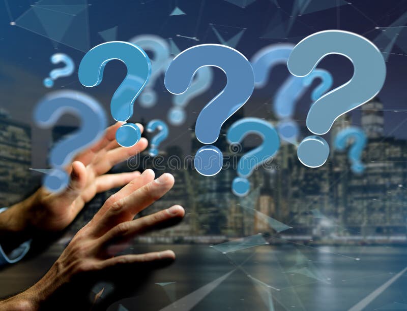 Blue Question Mark Displayed on a Futuristic Interface - 3d Rend Stock ...