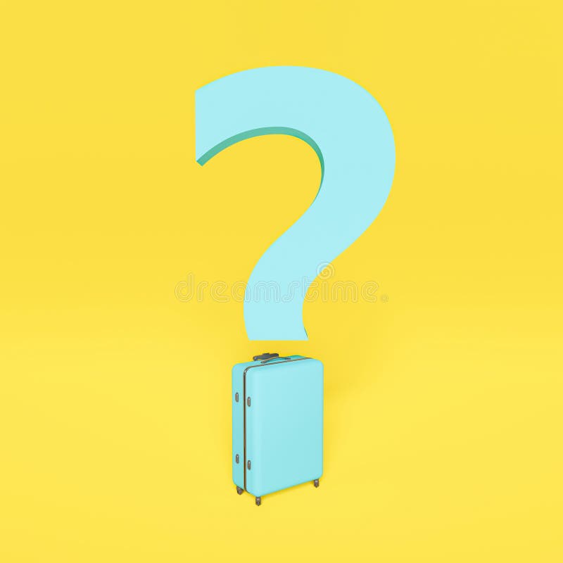 Blue Question Mark with Dot Shaped Suitcase Stock Illustration ...