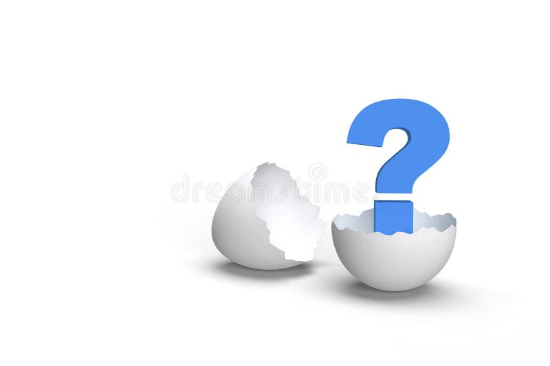 Blue Question Mark Emerging from a Cracked Egg Representing Curiosity ...
