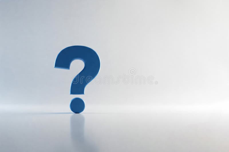 A Blue Question Mark on a Light Background. Space for Text. Stock ...