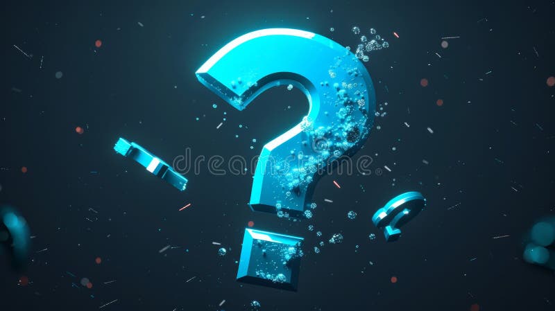 The Blue Question Mark Modern Illustration is Realistic and 3D Stock ...