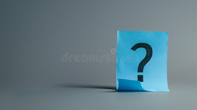 The Blue Question Mark Note.AI Generated Image Stock Photo - Image of ...
