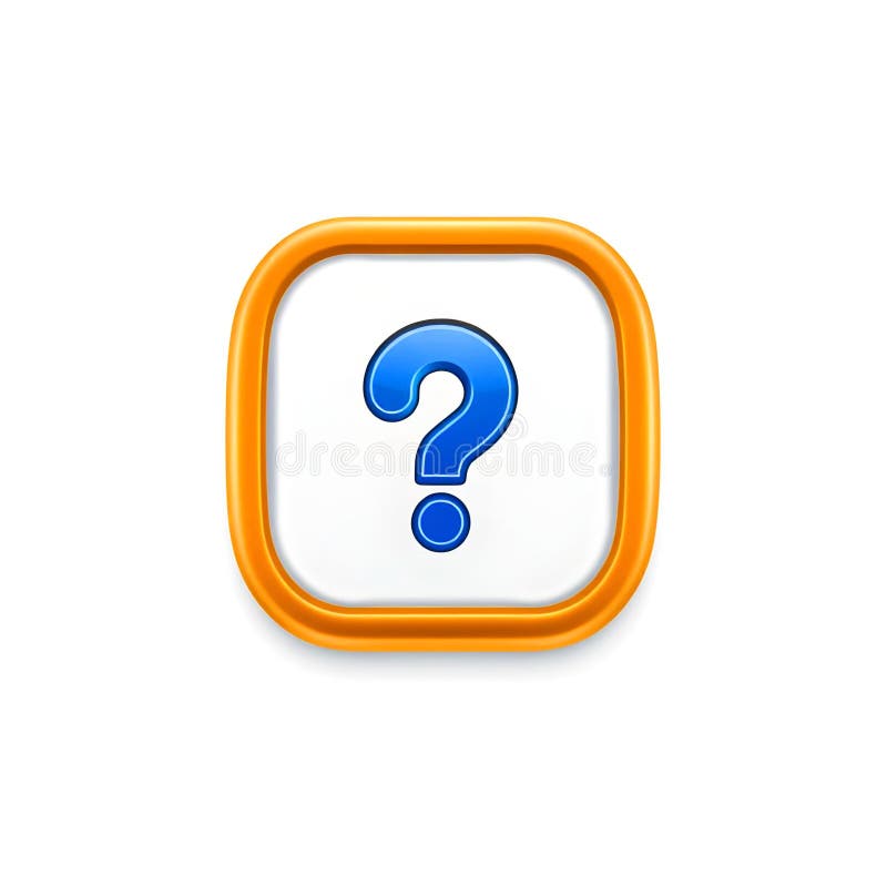Blue Question Mark in Orange Rounded Square Stock Illustration ...