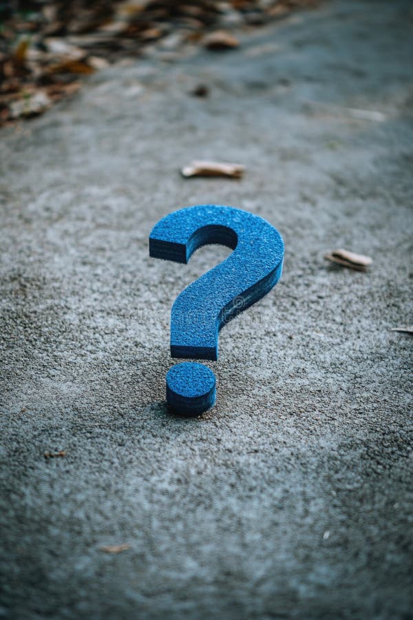 Blue Question Mark on Ground Stock Photo - Image of question, blue ...