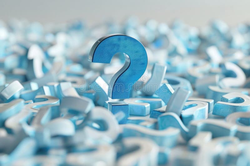 A Blue Question Mark Surrounded by White Letters, Perfect for Use in ...