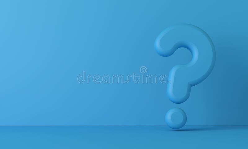 Blue Question Mark Symbol Background. 3D Rendering Stock Illustration ...