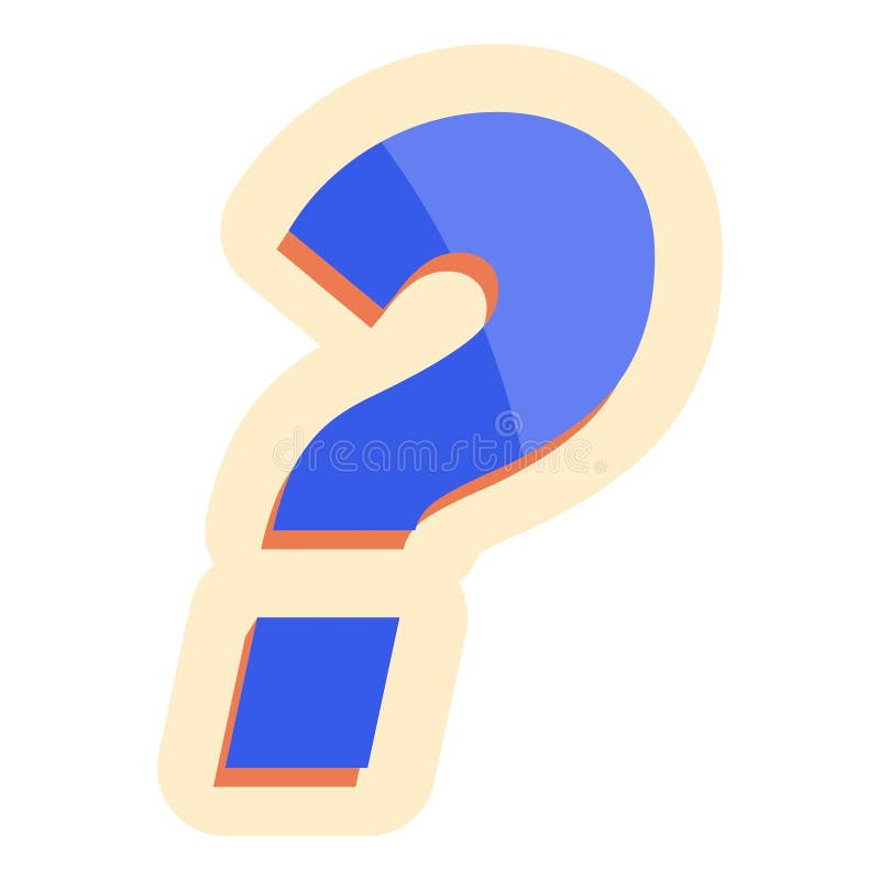 Blue Question Mark Symbol with Drop Shadow Effect Stock Illustration ...