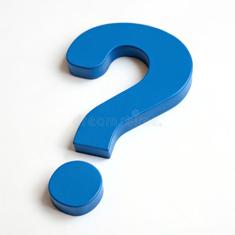 Blue Question Mark Symbol Isolated on White Background Stock ...
