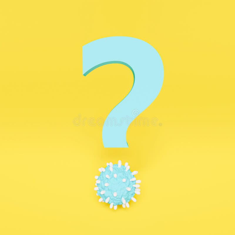 Blue Question Mark with Virus-shaped Dot Stock Illustration ...