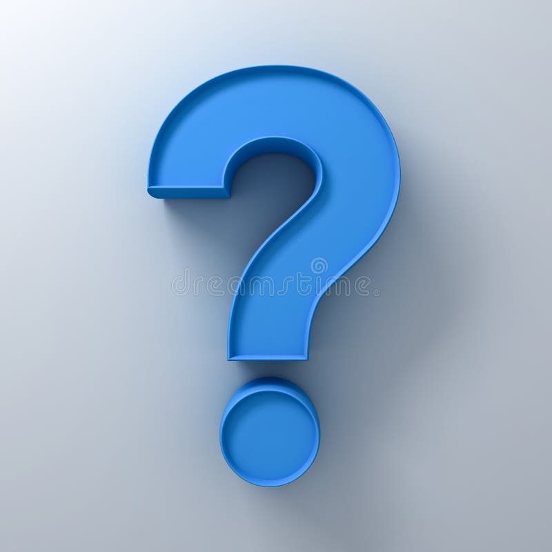 Blue Question Mark on White Background Abstract with Shadow Stock ...