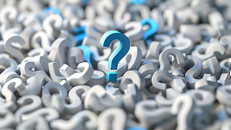 Blue Question Mark among White Question Marks Curiosity Uncertainty ...