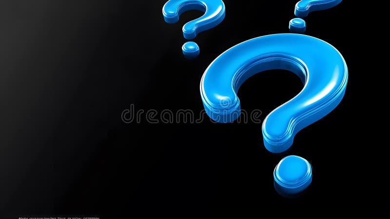 Blue Question Marks on a Black Background Stock Illustration ...