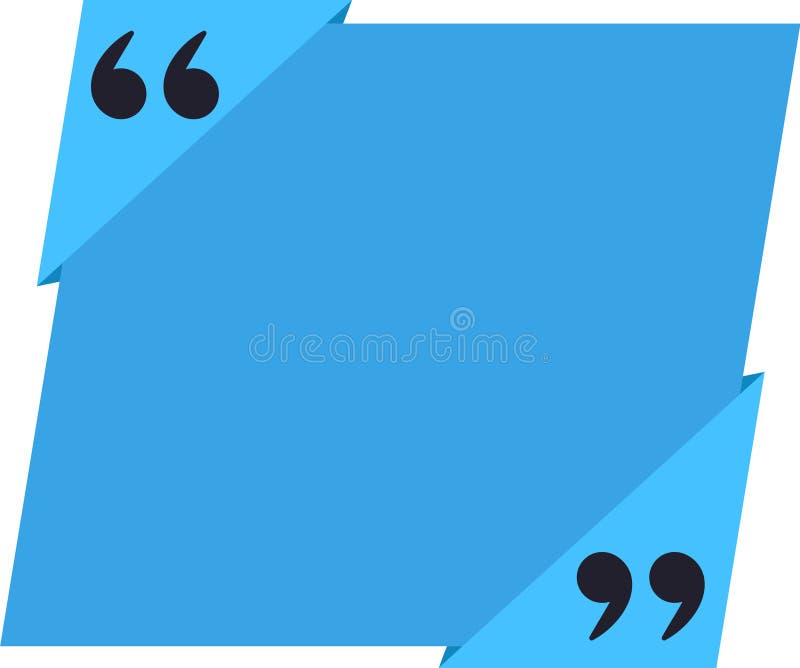 Blue Quote Box with Quotation Marks at the Corners is Providing Space ...