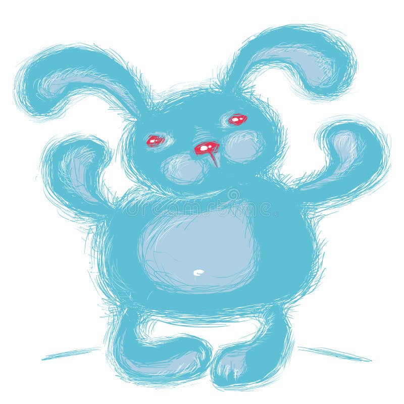 Blue rabbit stock illustration. Illustration of holiday - 22819566