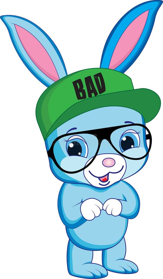 Blue rabbit stock vector. Illustration of blue, color - 111577825