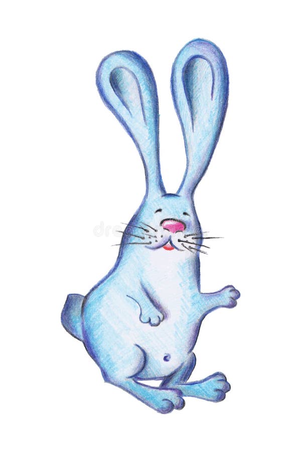 Blue rabbit stock vector. Illustration of tail, animal - 50651695