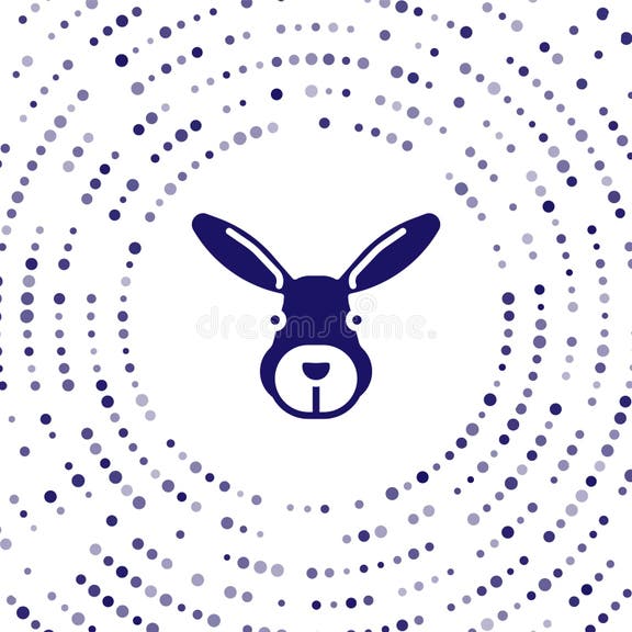 Blue Rabbit Head Icon Isolated on White Background. Abstract Circle ...