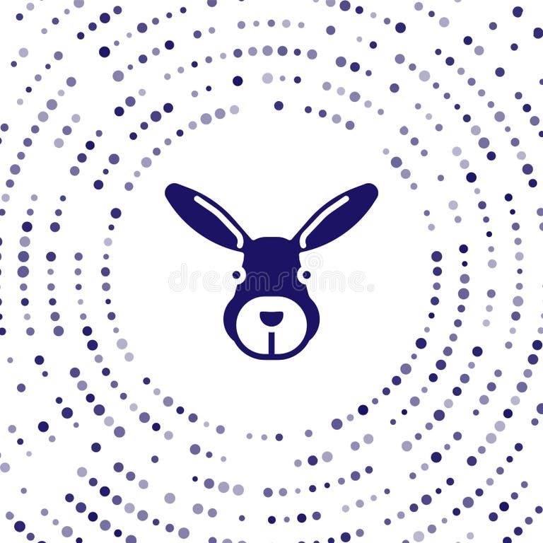 Blue Rabbit Head Icon Isolated on White Background. Abstract Circle ...