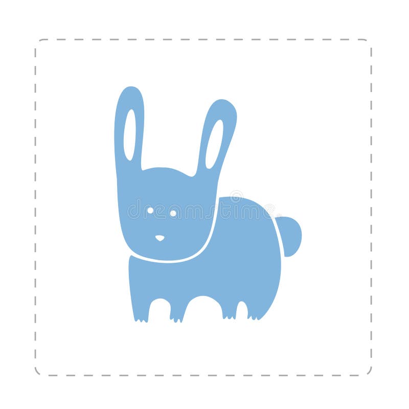Blue rabbit vector design stock vector. Illustration of mammal - 48070471