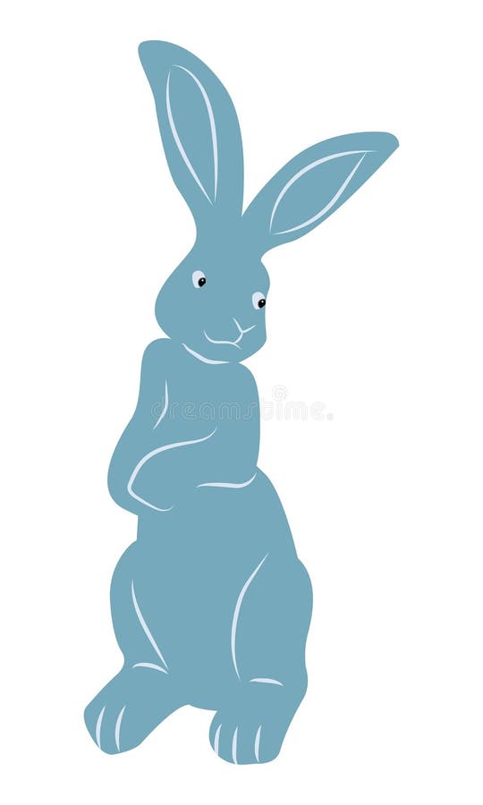 Blue Rabbit Vector Figure Silhouette Stock Vector - Illustration of ...