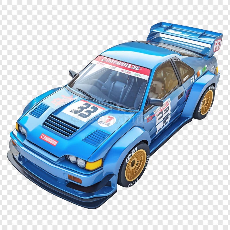 Blue Race Car with Custom Modifications Stock Illustration ...