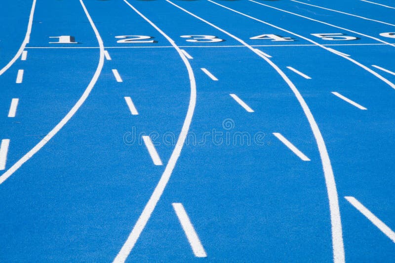 Blue Race Track Starting Line 2 Stock Photo - Image of colorful ...
