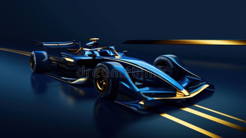 Blue Racing Car in Motion. Generative Ai Stock Illustration ...