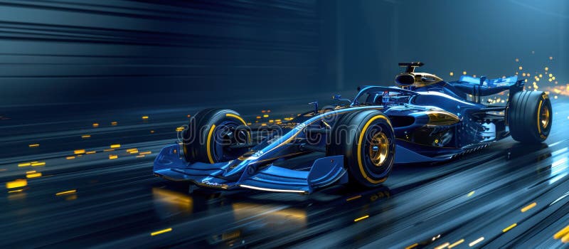 Blue Racing Car in Motion. Generative Ai Stock Illustration ...