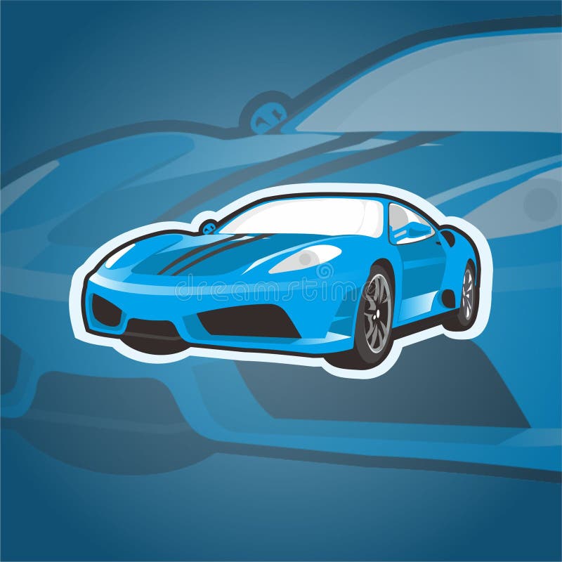 The speed blue car stock vector. Illustration of wheel - 209154707