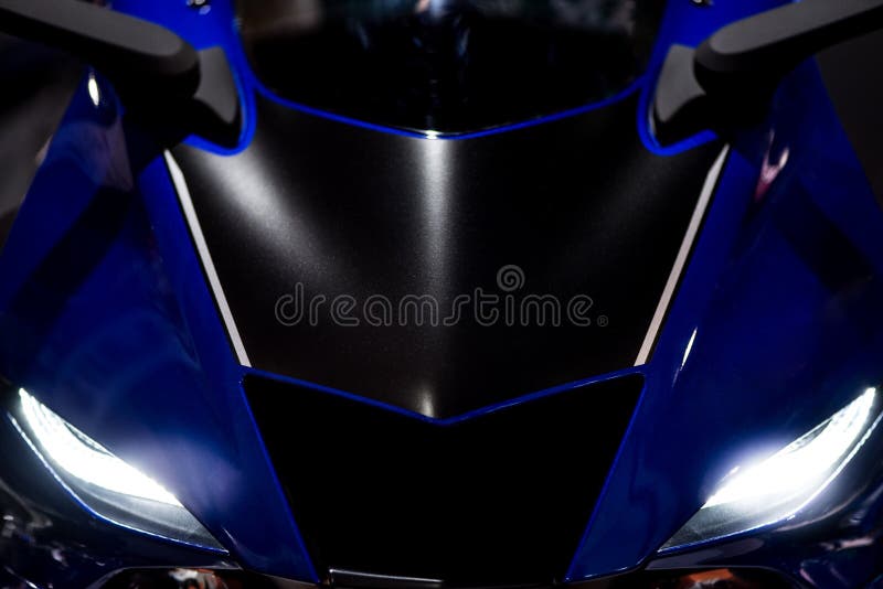 Blue racing motorcycle stock photo. Image of turned - 149742414
