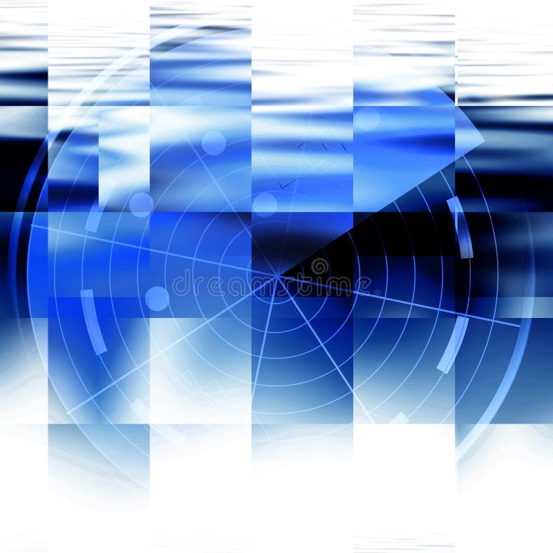 Blue radar screen stock illustration. Illustration of sonar - 4815282